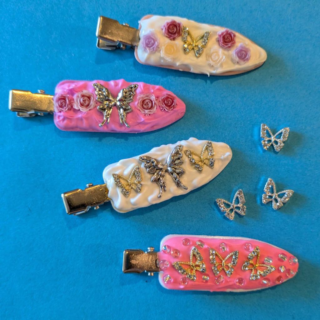 Fluttering Beauty: Cream Glue Butterfly Hair Clips Craft - Mama Likes This