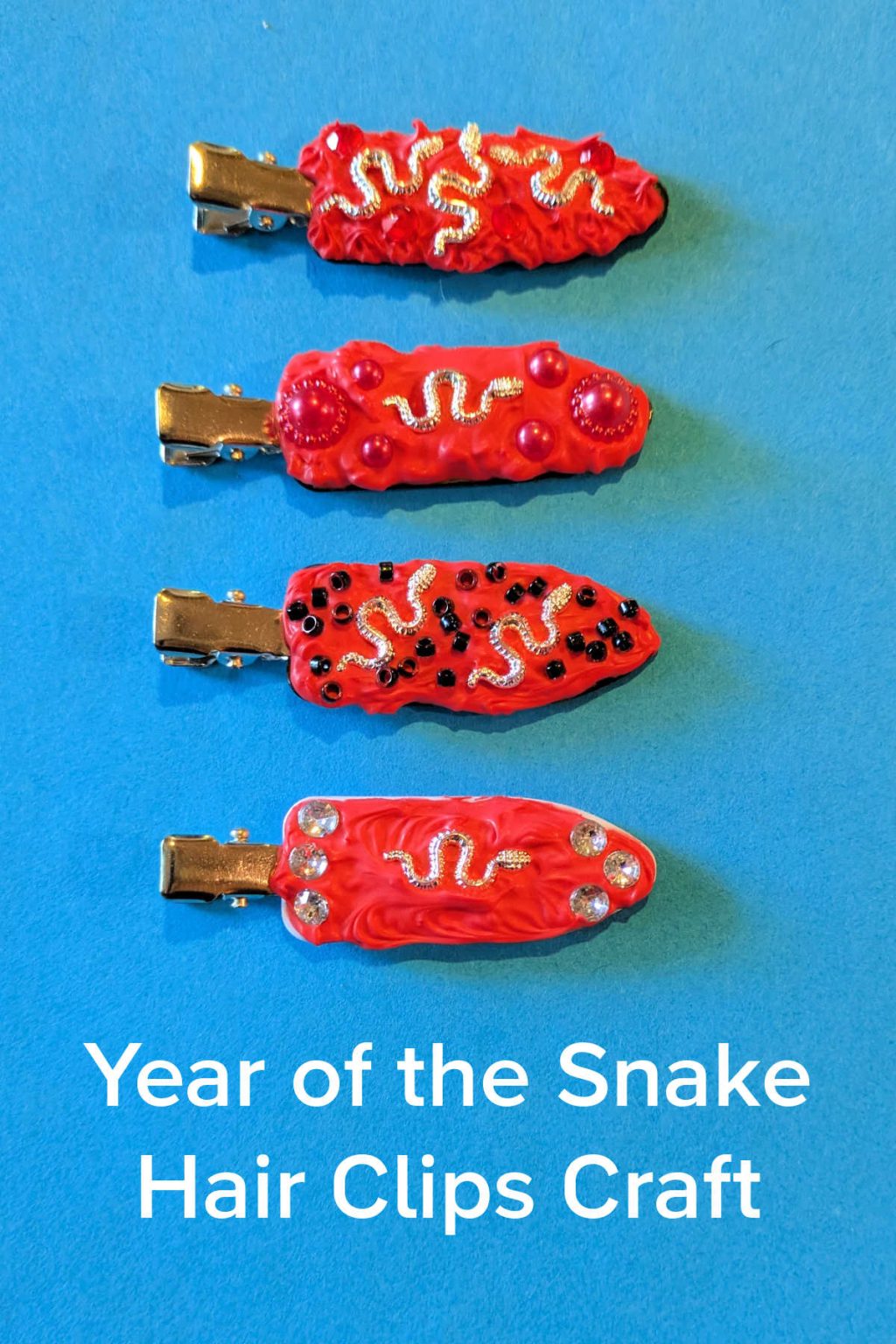 Serpentine Sparkle: Year of the Snake Hair Clips Craft - Mama Likes This