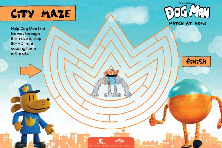 Free Printable Dog Man Activity Pages - Mama Likes This