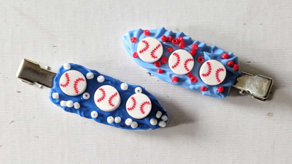Home Run DIY: Baseball Hair Clips Craft - Mama Likes This