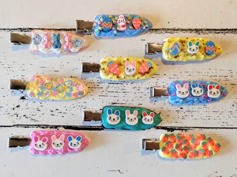 Hop to It! DIY Cream Glue Easter Hair Clips - Mama Likes This