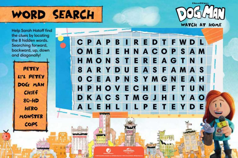 Free Printable Dog Man Activity Pages - Mama Likes This