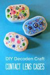 Cream Glue Evil Eye Contact Lens Case Craft - Mama Likes This