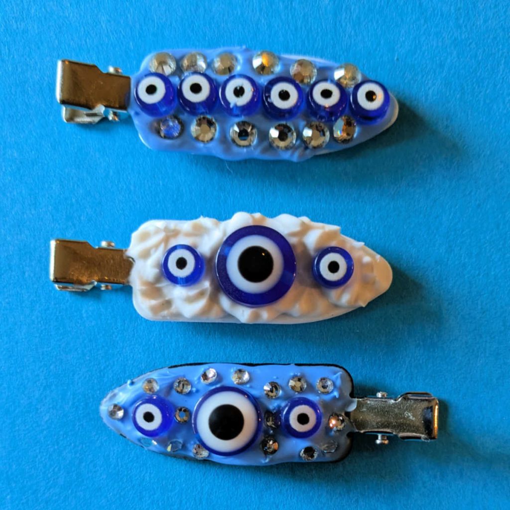Mystic Gaze: DIY Evil Eye Hair Clips Craft - Mama Likes This