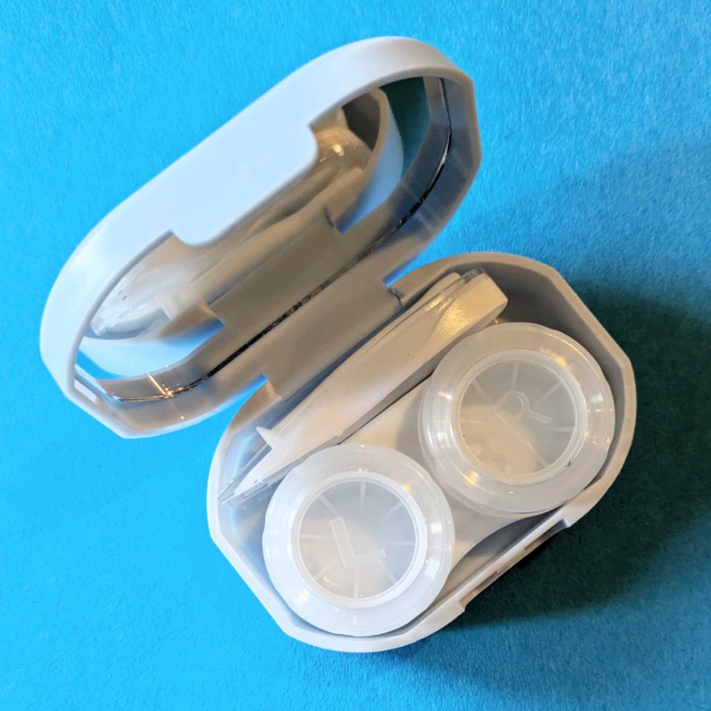 Cream Glue Evil Eye Contact Lens Case Craft - Mama Likes This