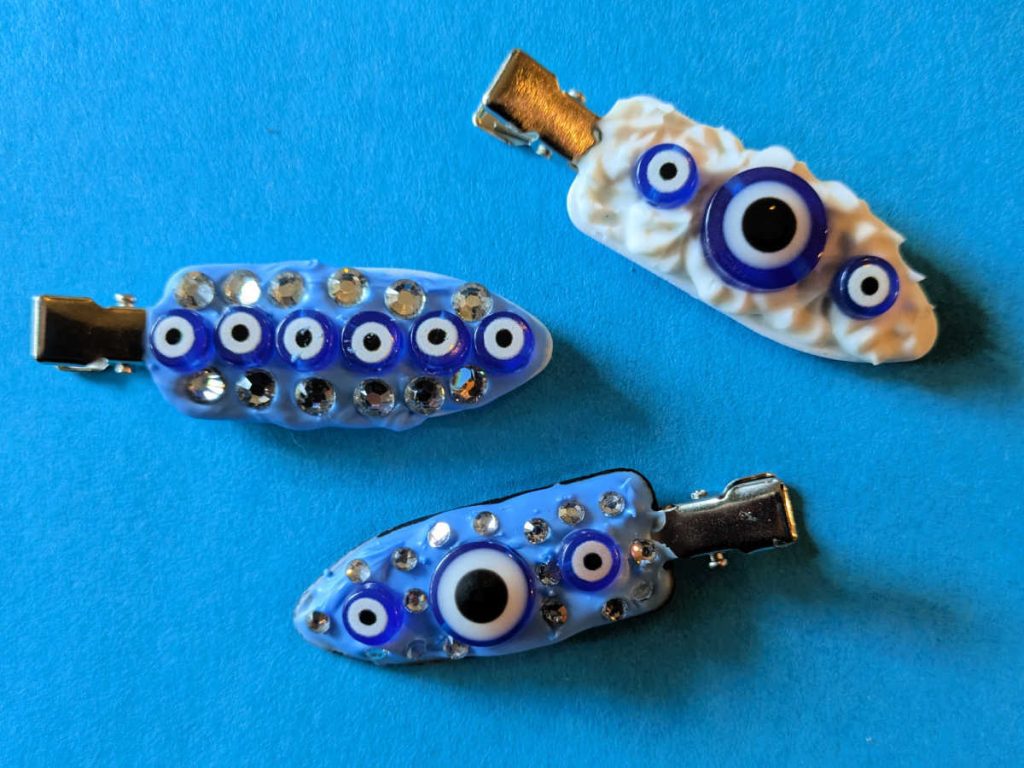 Mystic Gaze: DIY Evil Eye Hair Clips Craft - Mama Likes This