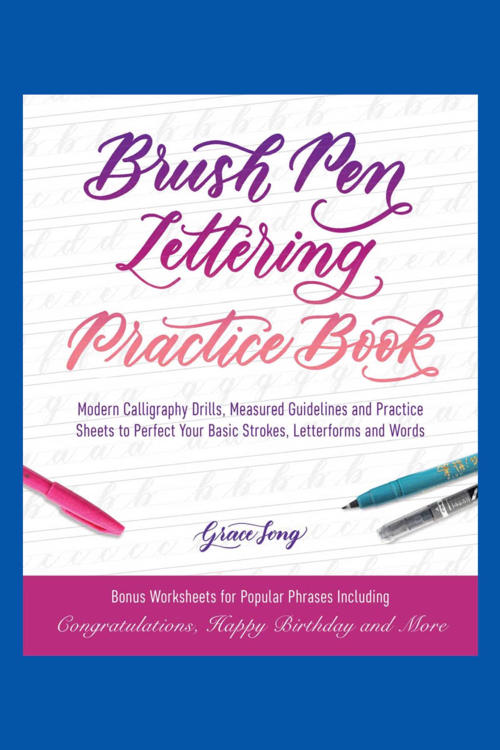 Brush Pen Lettering Practice Book - Mama Likes This
