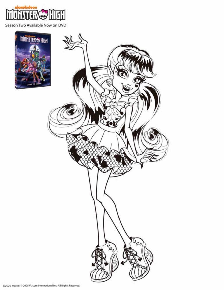Free Printable Monster High Draculaura Coloring Page - Mama Likes This
