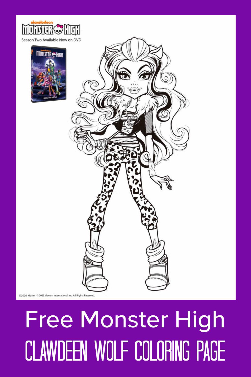 Free Printable Clawdeen Wolf Coloring Page - Mama Likes This