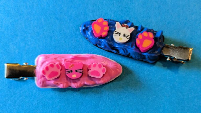 Cream Glue DIY Cat Hair Clip Craft - Mama Likes This