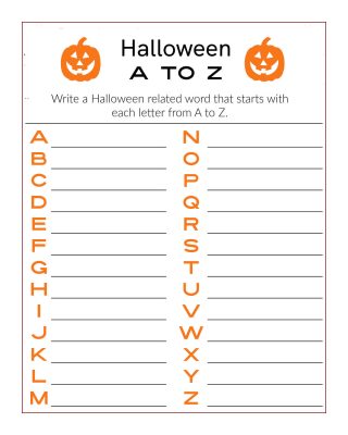 Free Halloween A to Z: A Spooktacular Word Challenge! - Mama Likes This
